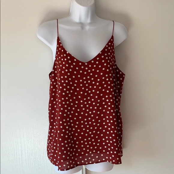 Tops | Polka Dot Spaghetti Strapped Shirt | Poshmark